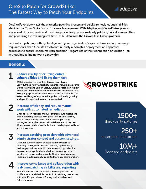 OneSite Patch for CrowdStrike Datasheet