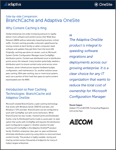 BranchCache vs Adaptiva OneSite Datasheet