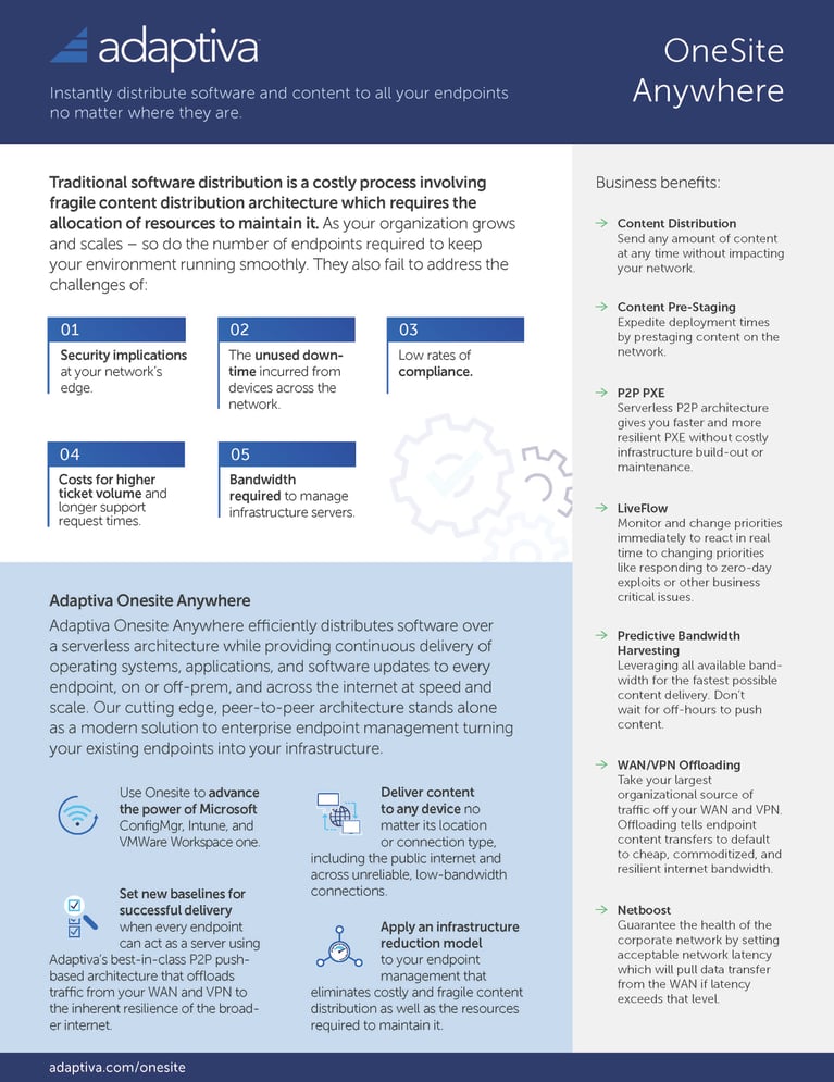 OneSite Anywhere Datasheet